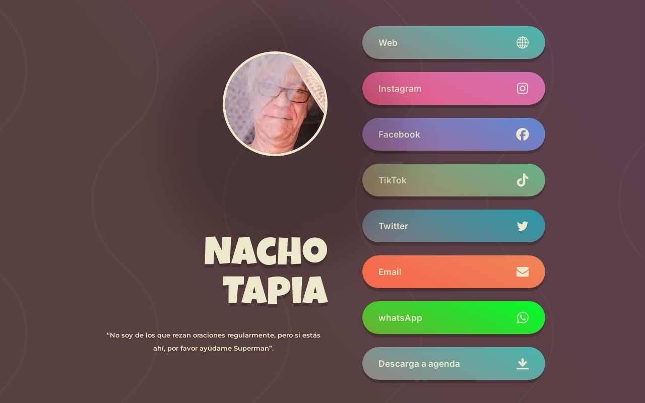 Tarjeta de presentación Nacho Tapia